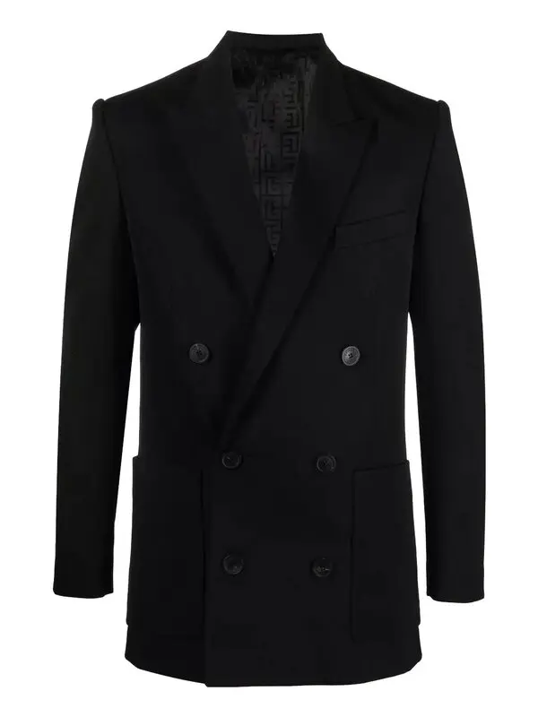 Balmain Double-breasted Wool Blazer - Black