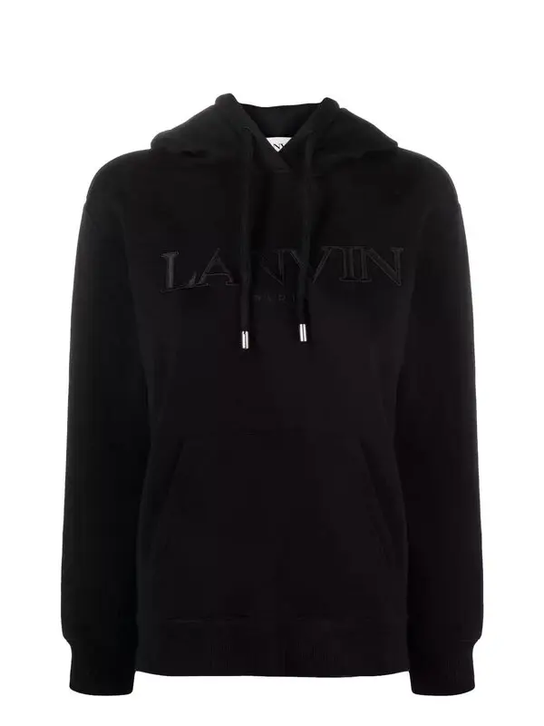 LANVIN Logo-print Drawstring Hoodie - Black