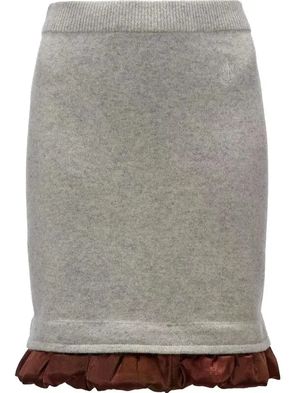JW Anderson Satin-trimmed Mini Skirt - Grey