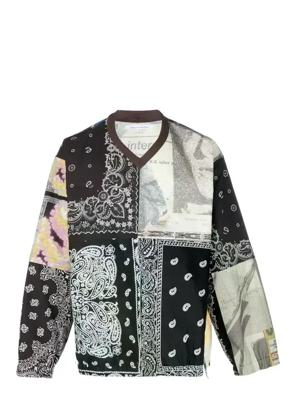 CHILDREN OF THE DISCORDANCE Patchwork Pattern-print Cotton Jumper - Neutrals