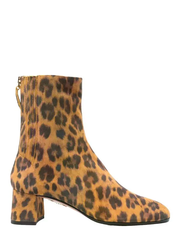 AQUAZZURA 50mm Animal-print Boots - Brown