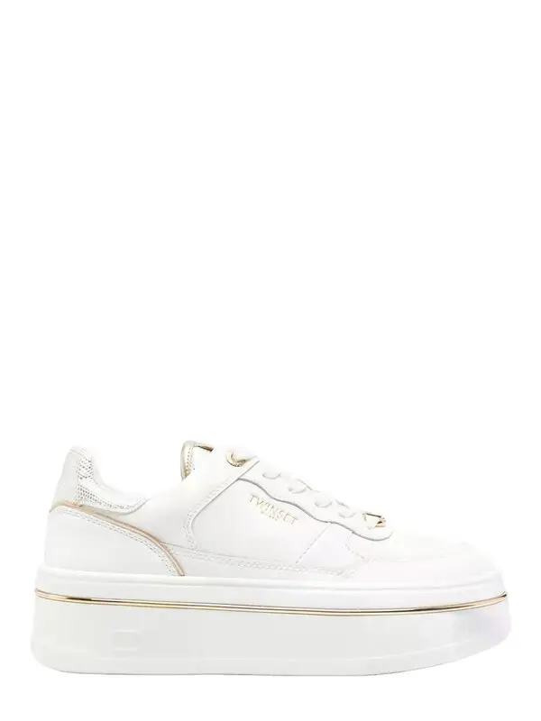TWINSET Logo-plaque Flatform Sneakers - White