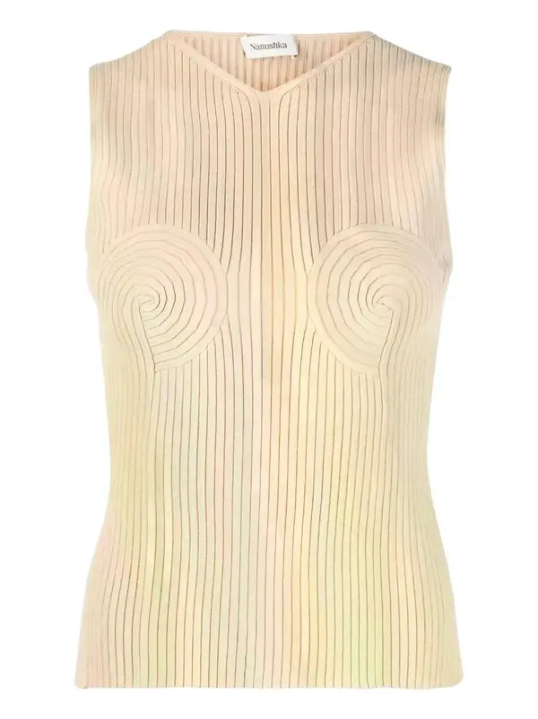 Nanushka Shaped-bustier Knitted Top - Brown