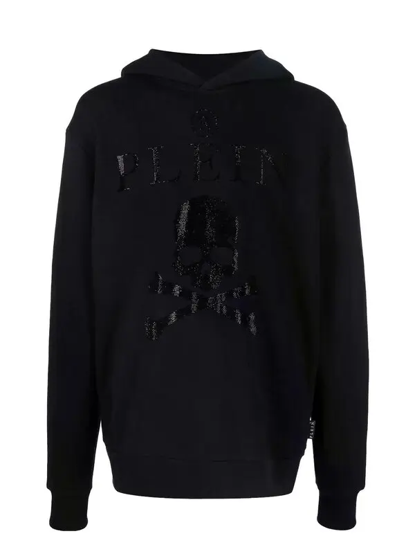 Philipp Plein Crystal Skull Pullover Hoodie - Black