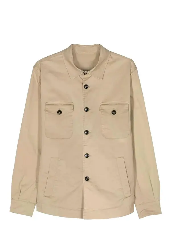 MAZZARELLI Long-sleeve Cargo Shirt - Neutrals