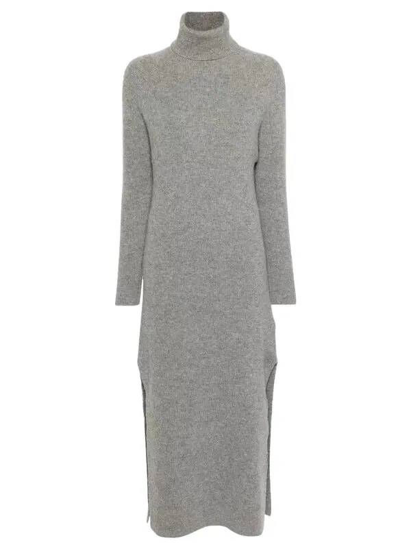 GOLDEN GOOSE Ribbed-knit Knitted Dress - Grey