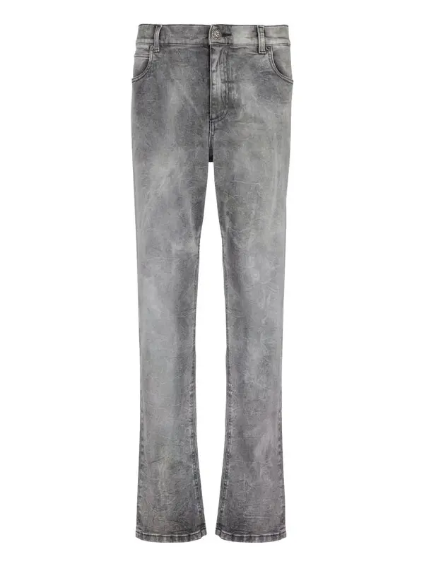 Balmain Mid-rise Straight-leg Jeans - Grey
