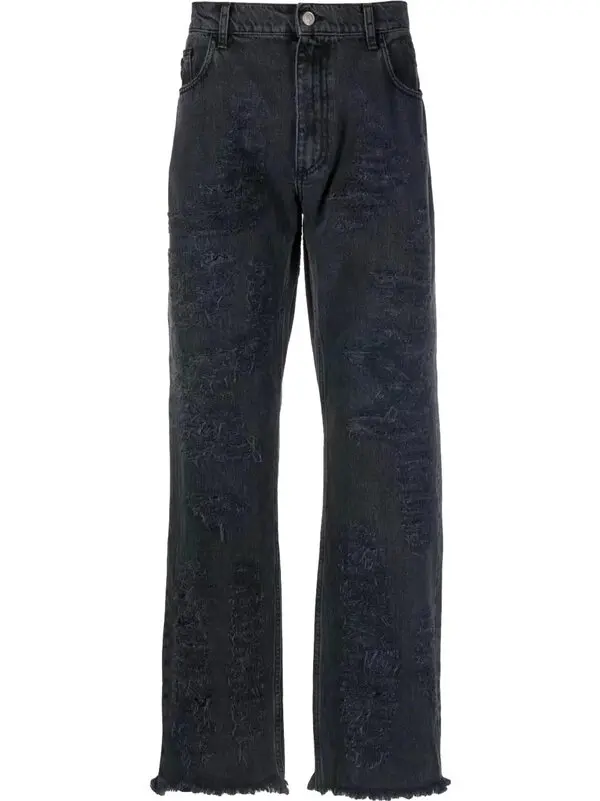 1017 Alyx 9sm Straight-leg Distressed Jeans - Black