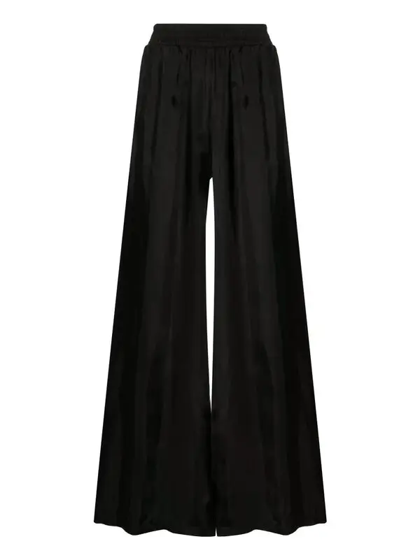 Fabiana Filippi Elasticated-waist Satin Palazzo Pants - Black