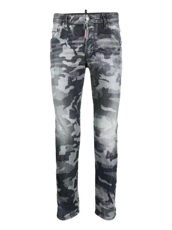 Dsquared2 Camouflage-print Bootcut Jeans - Grey