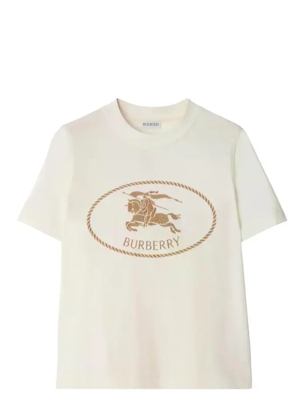 Burberry Knight Stamp Cotton T-shirt - White