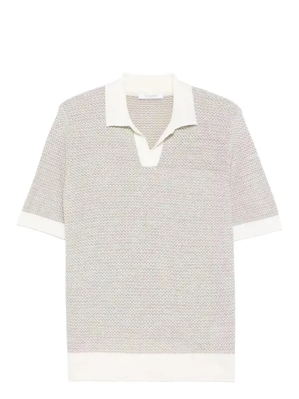 CRUCIANI Textured-knit T-shirt - Neutrals
