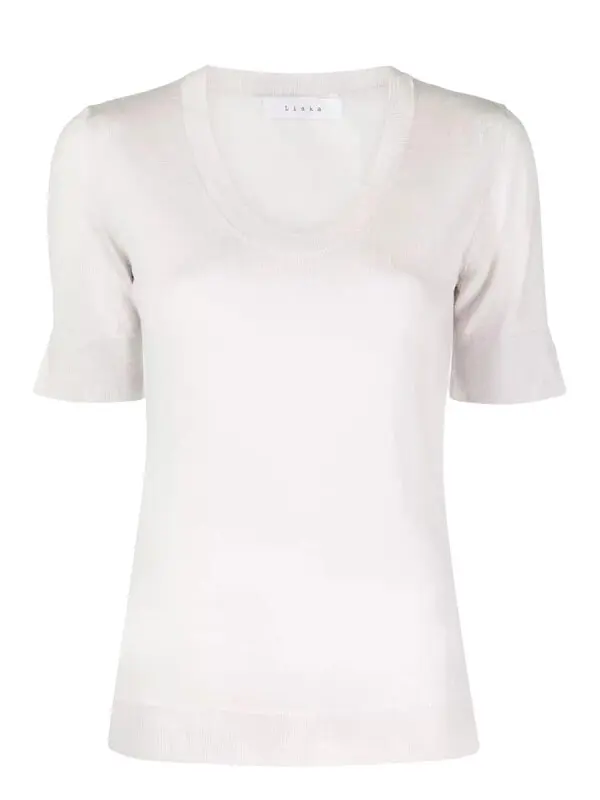 LISKA Round-neck Knitted Top - Neutrals