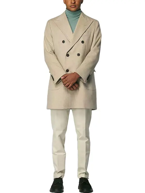 Brian Dales Felted Double-breasted Coat - Neutrals