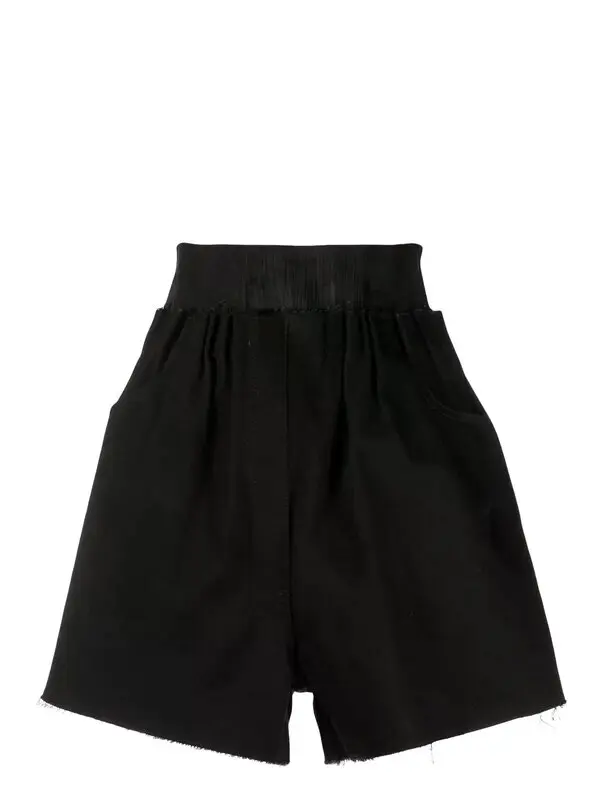 Raf Simons High-waisted Cotton Shorts - Black