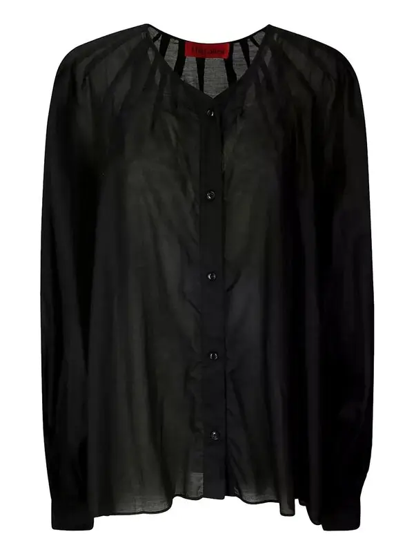 THELATEST Collarless Shirt - Black