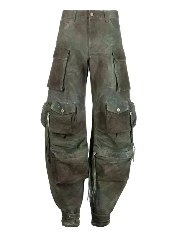 Attico Camouflage Cargo Jeans - Green