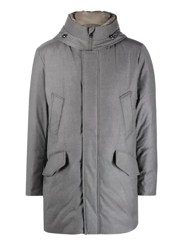 Woolrich Hooded High-neck Parka - Grey