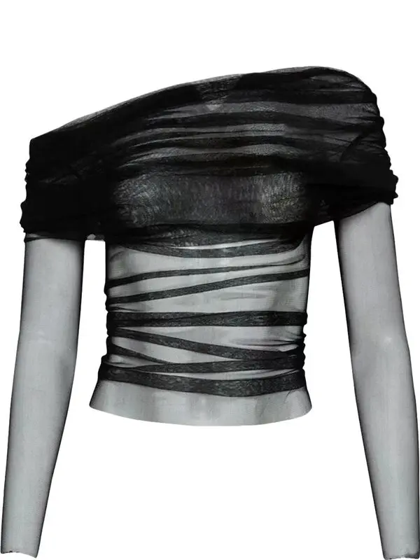 Christopher Esber Veiled Silk Top - Black