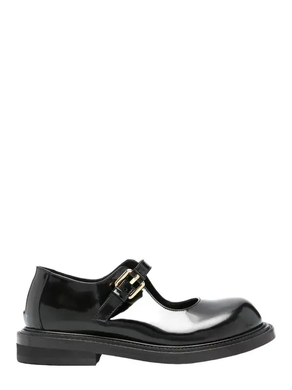 Moschino Olivia Loafers With Adjustable Buckle Strap - Black
