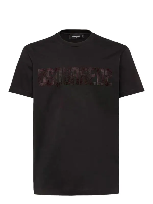 Dsquared2 Crystal-logo Cotton T-shirt - Black
