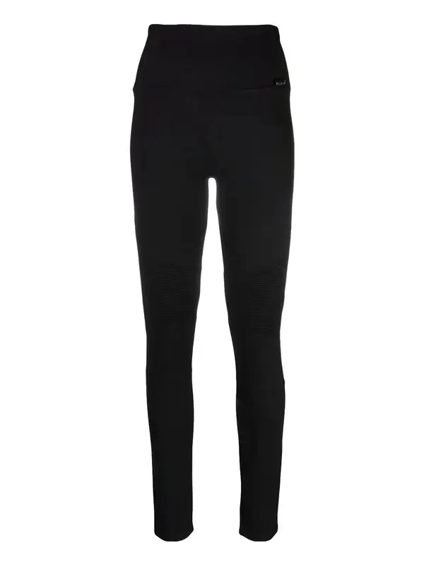 Philipp Plein Ribbed-panel Biker Leggings - Black