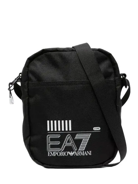 EA7 Logo-print Messenger Bag - Black