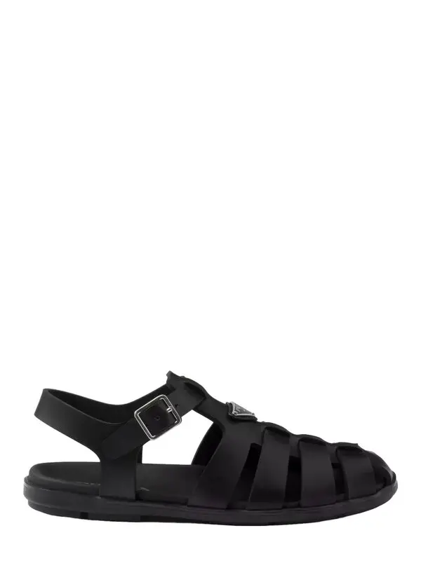 Prada Triangle-logo Sandals - Black