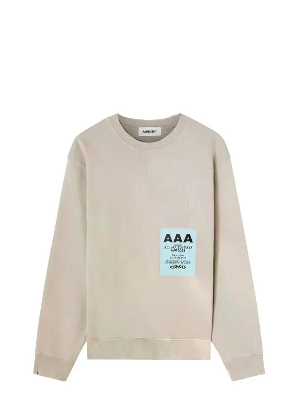 AMBUSH Pass-print Cotton Sweatshirt - Neutrals