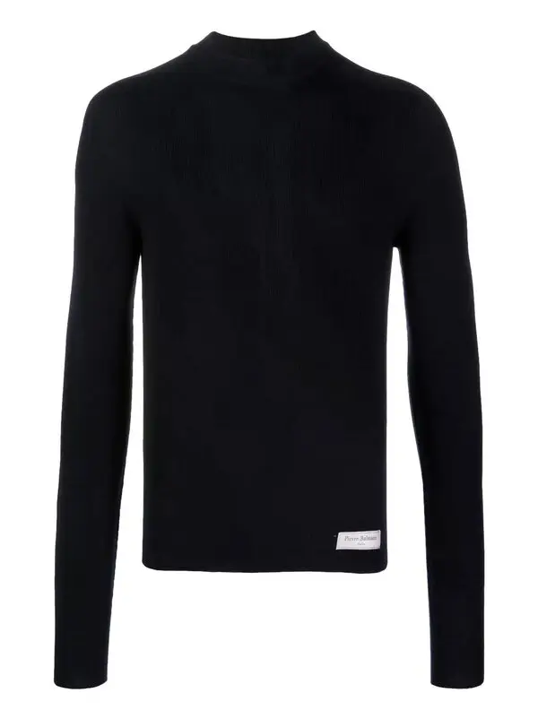 Balmain Logo-patch Merino Wool Jumper - Blue