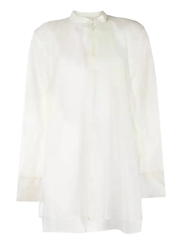 RÓHE Button-up Band-collar Blouse - Neutrals