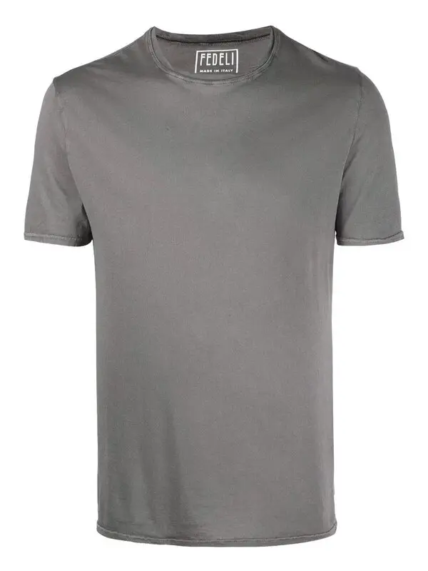 Fedeli Short-sleeved Cotton T-shirt - Grey