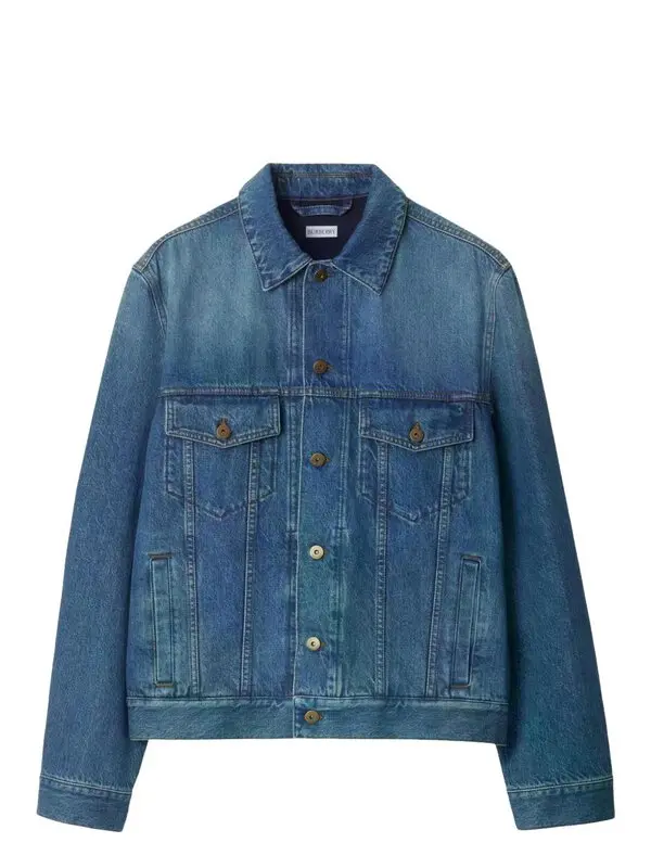 Burberry Denim Jacket With Patch Detail - Blue