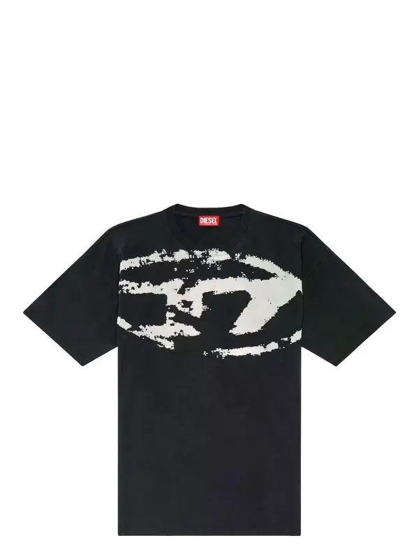 DIESEL® T-boxt-n14 Flocked-logo T-shirt - Black