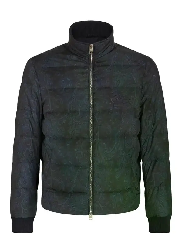 Etro Paisley-print Padded Jacket - Blue