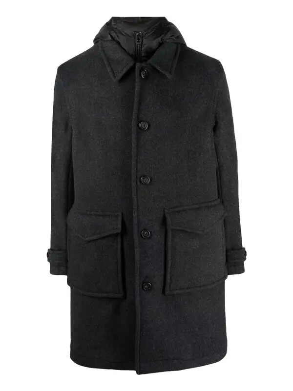 Woolrich Wool-blend Button-up Coat - Grey
