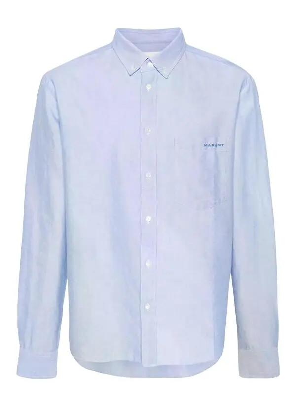MARANT Jasolo Logo-embroidered Cotton Shirt - Blue