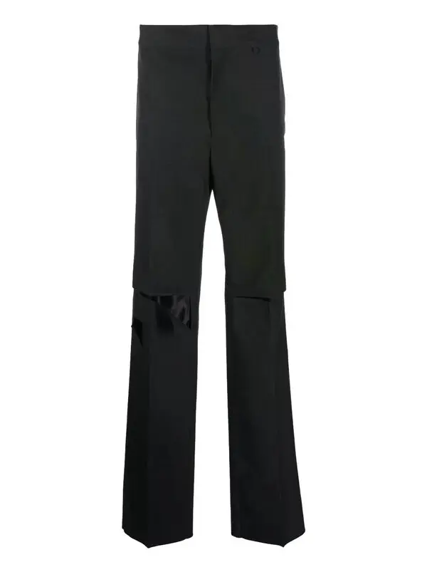 Givenchy Distressed Wool Trousers - Grey