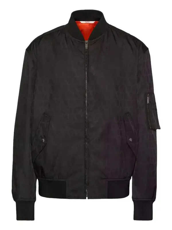 Valentino Garavani Toile Iconographe-jacquard Bomber Jacket - Black