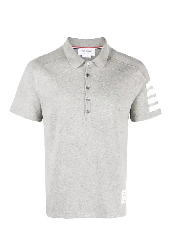 Thom Browne 4-bar Stripe Polo Shirt - Grey