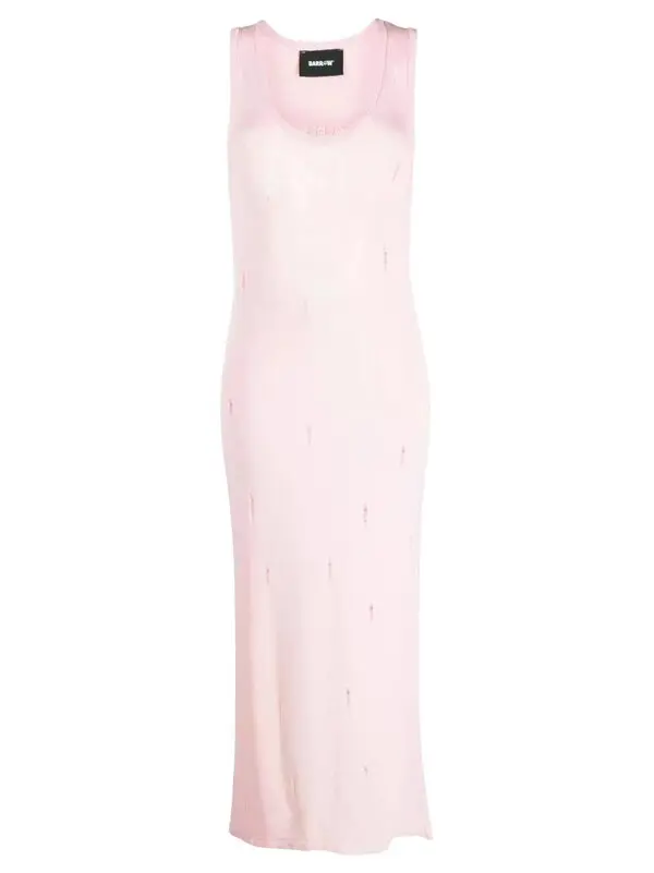 BARROW Distressed Knitted Maxi Dress - Pink