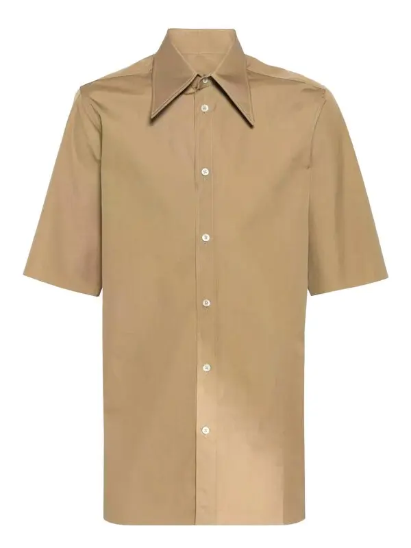 MAISON MARGIELA Oversized-collar Cotton Shirt - Brown