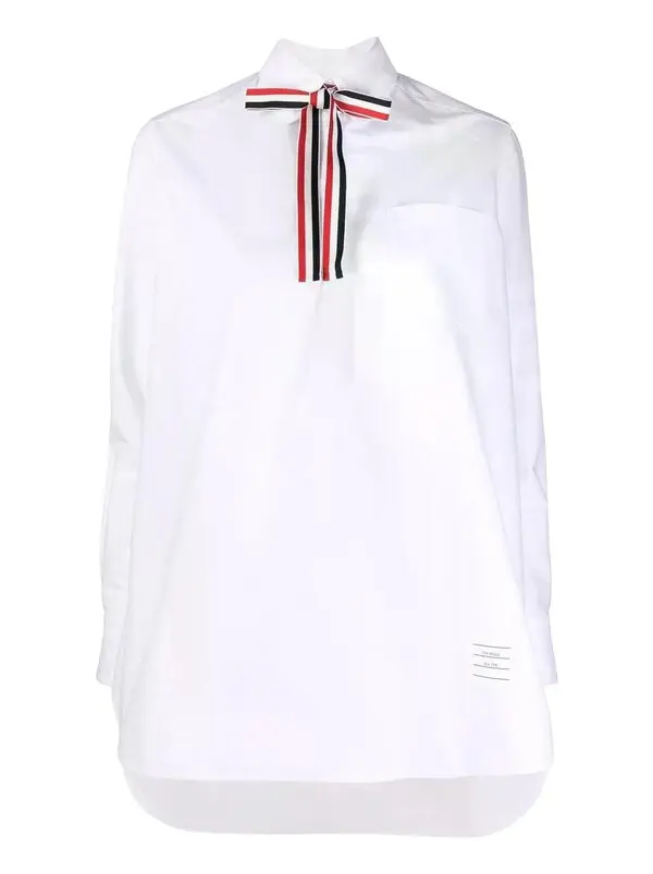 Thom Browne Rwb Bow-tie Blouson Shirt - White