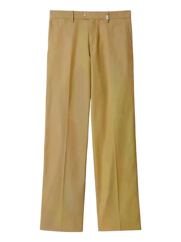 Burberry Straight-leg Cotton Trousers - Neutrals