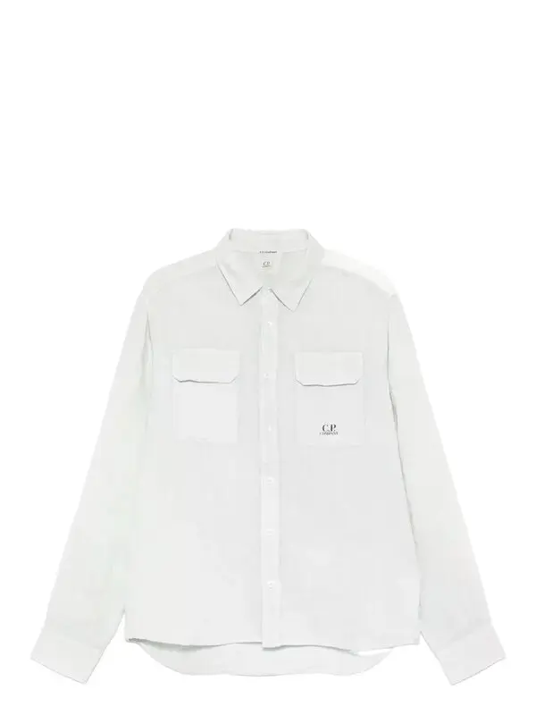 C.P. COMPANY Linen Long-sleeves Shirt - Blue