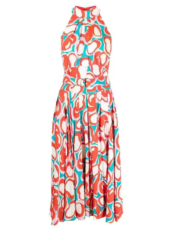 Diane Von Furstenberg Nicola Halter-neck Printed Dress - Red
