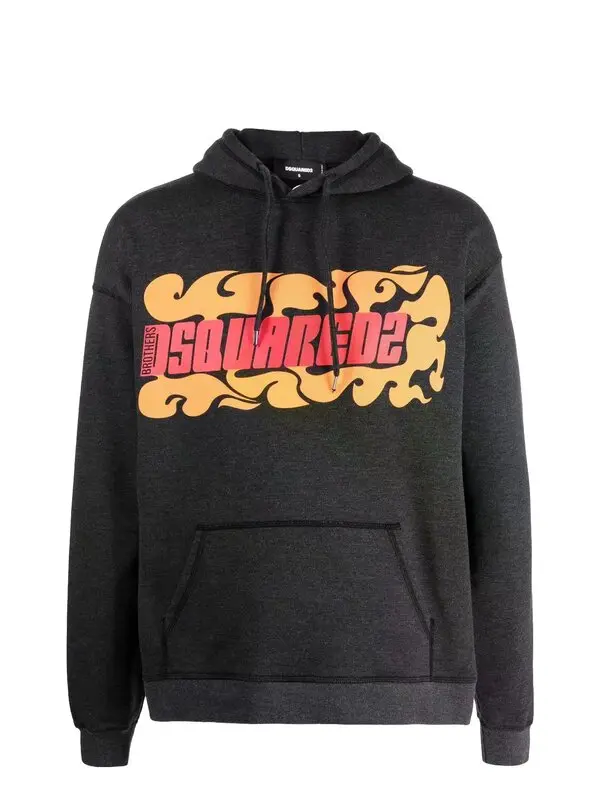 Dsquared2 Logo-print Relaxed Hoodie - Grey