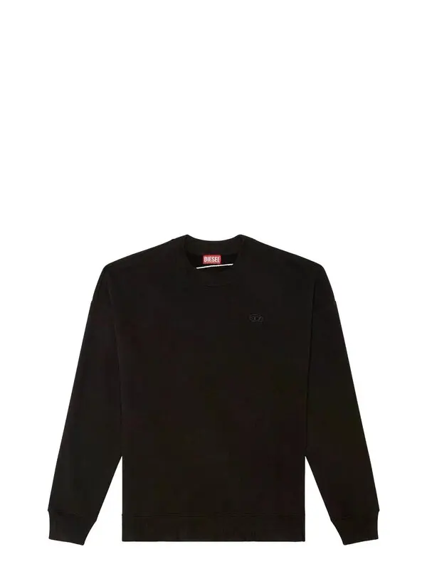 DIESEL® Cotton Jersey Fleece Sweatshirt - Black