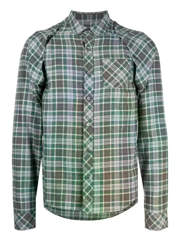 PRIVATE STOCK LABS The Emile Check-print Shirt - Green