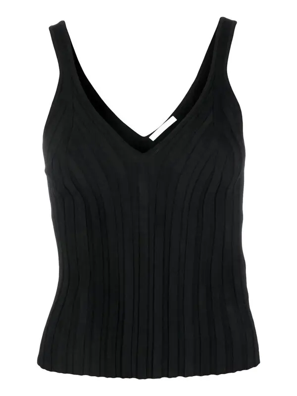 Helmut Lang Angela V-neck Knit Top - Black